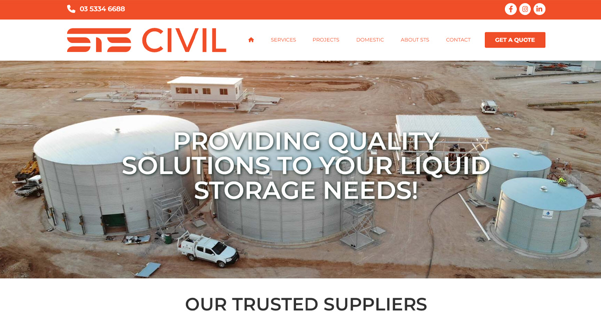 Providing quality solutions to your liquid storage needs! | STS Civil ...